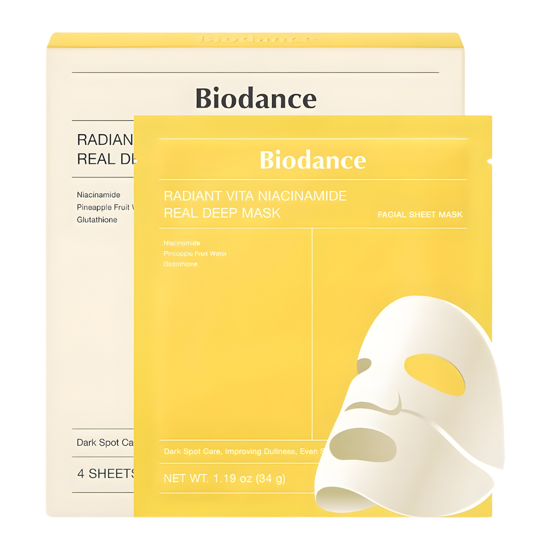 Biodance Radiant Vita Niacinamide Real Deep Mask 4PC Brightening ...
