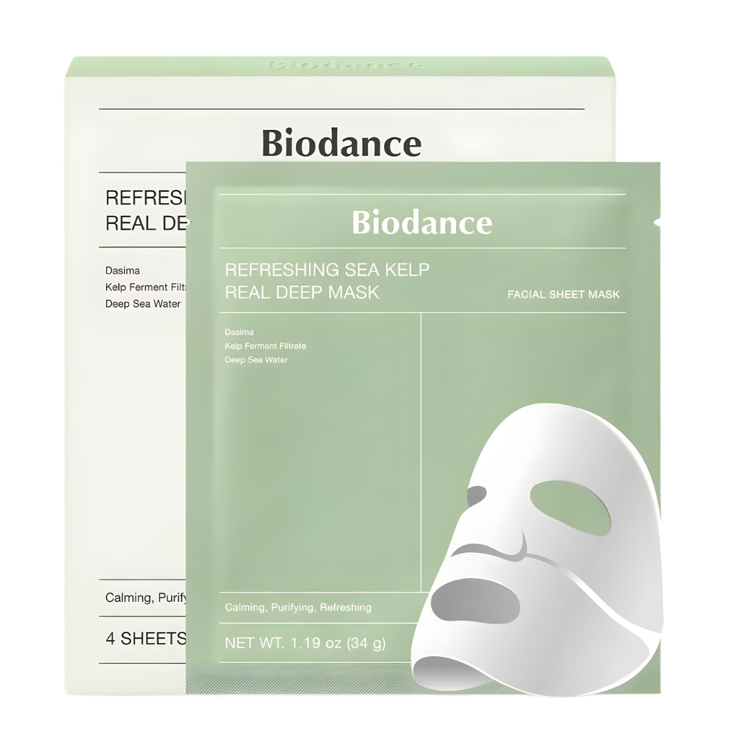 Biodance Refreshing Sea Kelp Real Deep Mask 4PC Hydrating Soothing Gel ...